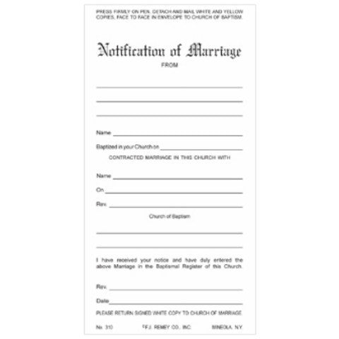 Notification Letter For A Catholic Church Wedding Christian Wedding